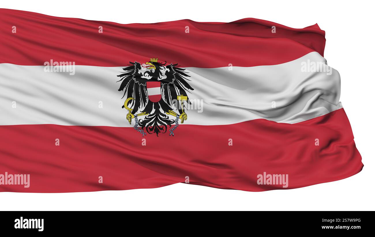 Austria State Flag, Isolated On White Background Stock Photo - Alamy