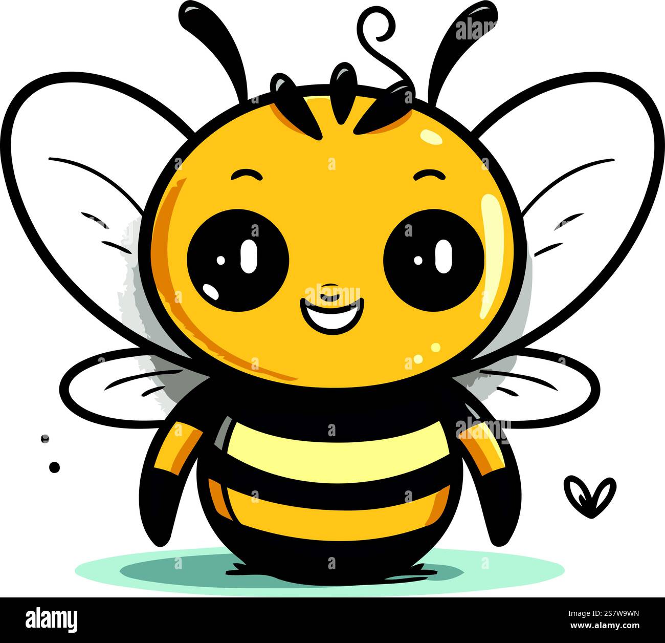 Cute cartoon bee. Vector illustration. Isolated on white background ...