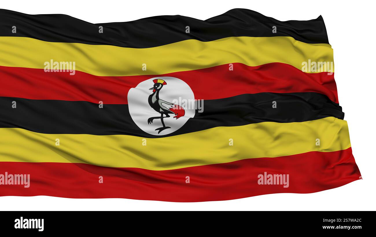 Isolated Uganda Flag, Waving on White Background, High Resolution Stock ...