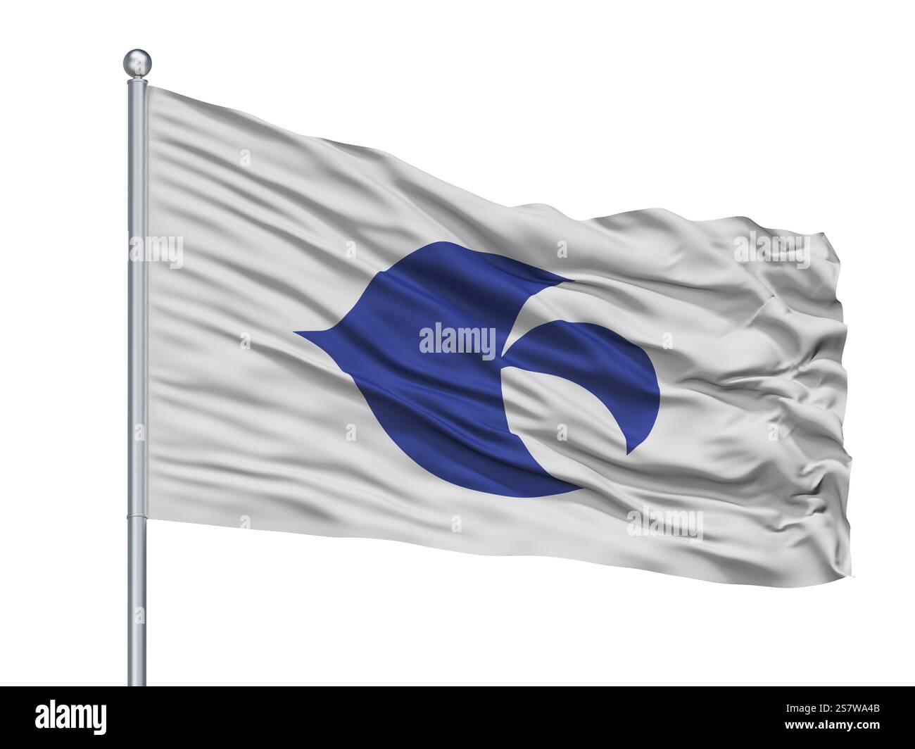 Settsu City Flag On Flagpole, Country Japan, Osaka Prefecture, Isolated ...