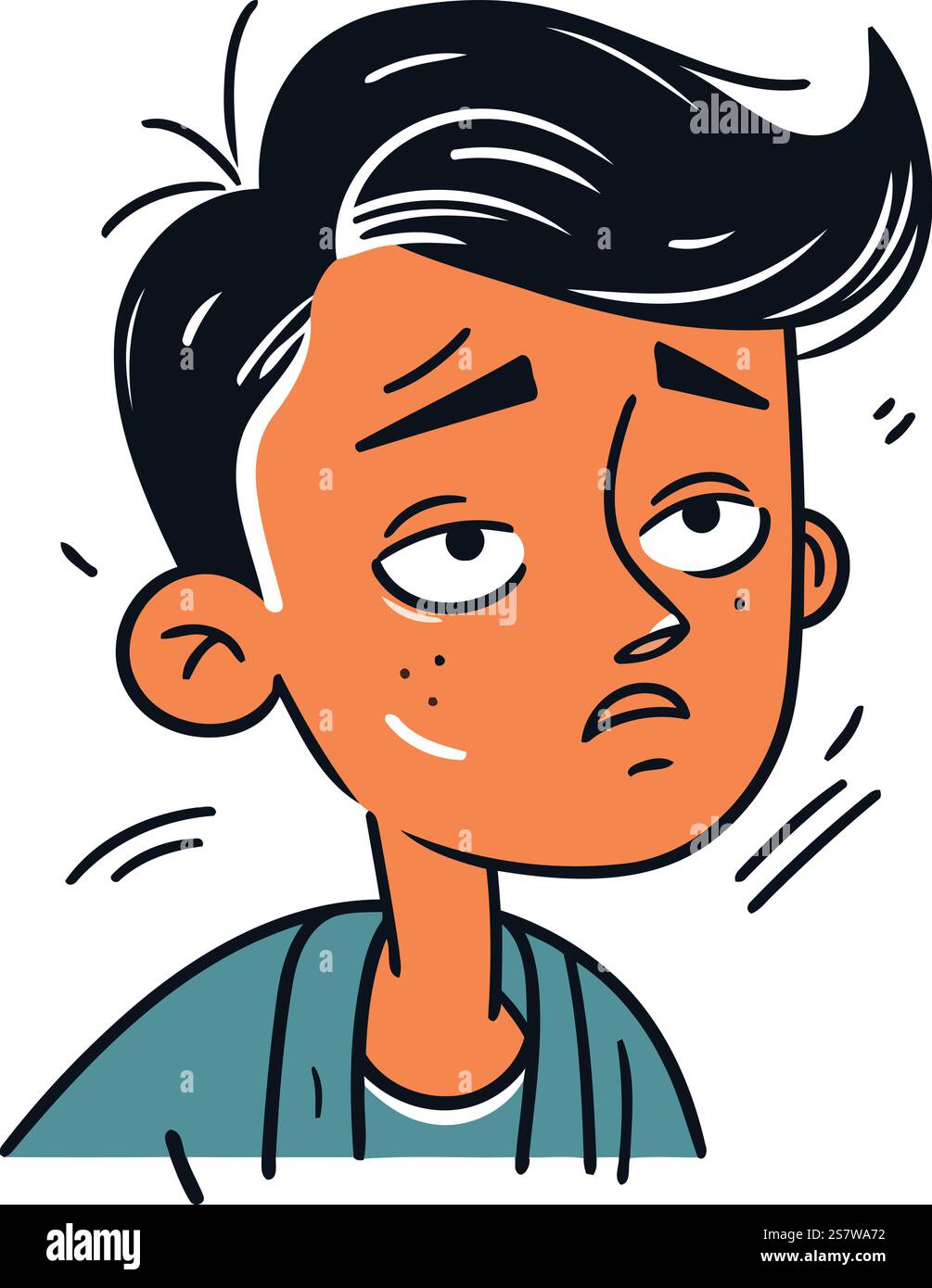 Portrait of a sad man. Vector illustration in cartoon style Stock ...