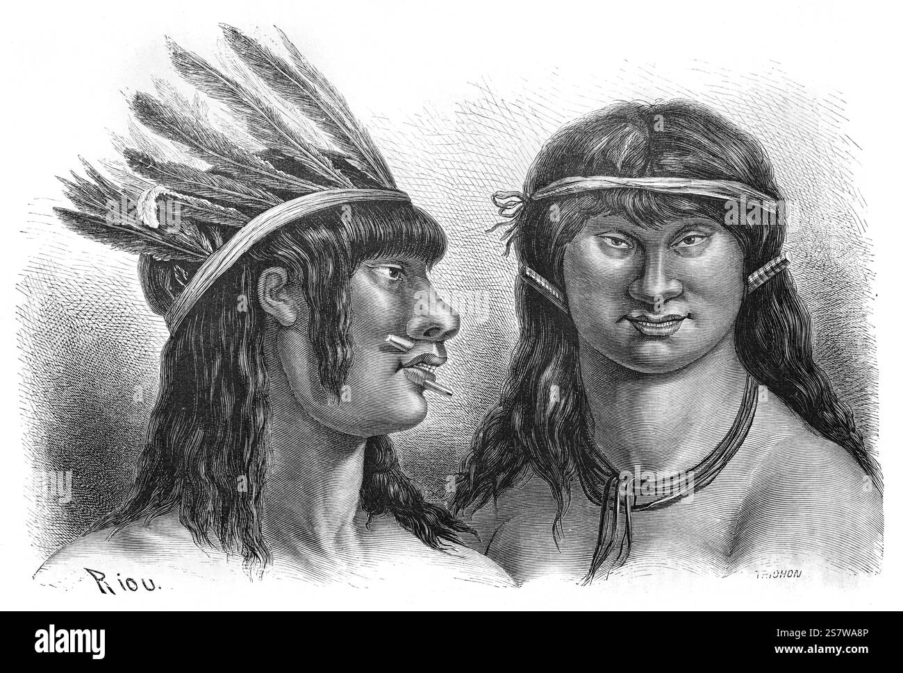 Portraits of Indigenous Amhuaca People or Tribal Group with Headband ...