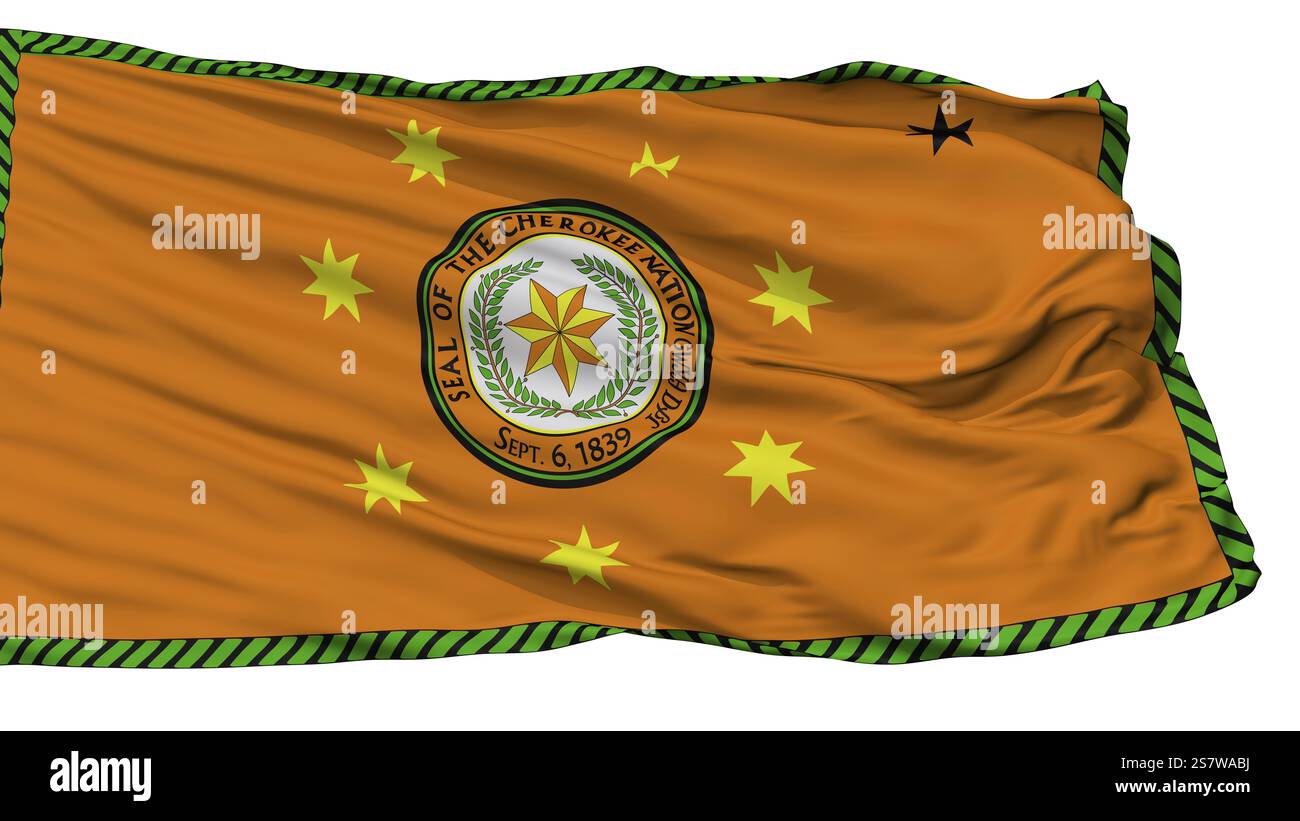 Cherokee Nation Indian Flag, Isolated On White Background Stock Photo ...