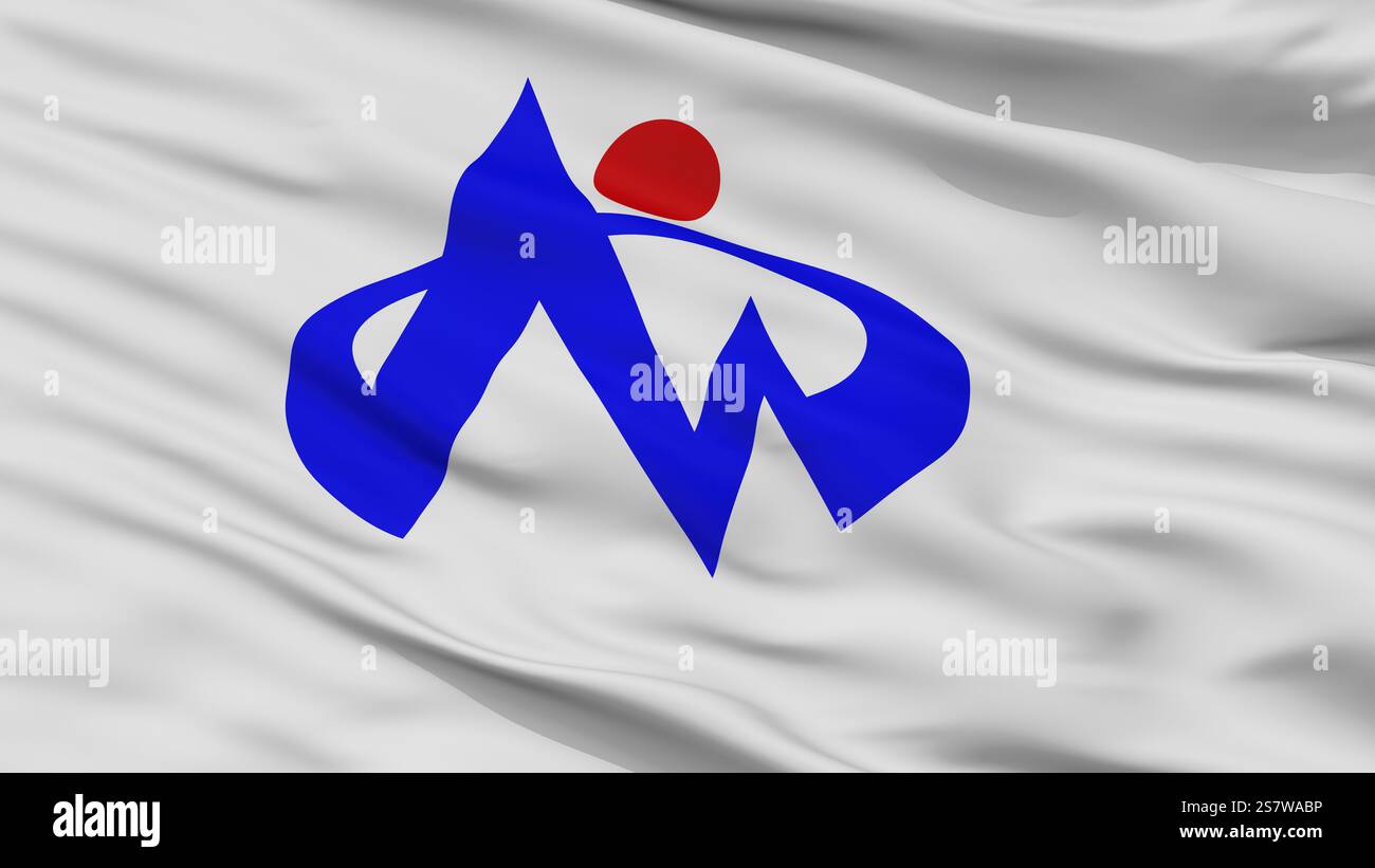Minamishimabara City Flag, Country Japan, Nagasaki Prefecture, Closeup ...