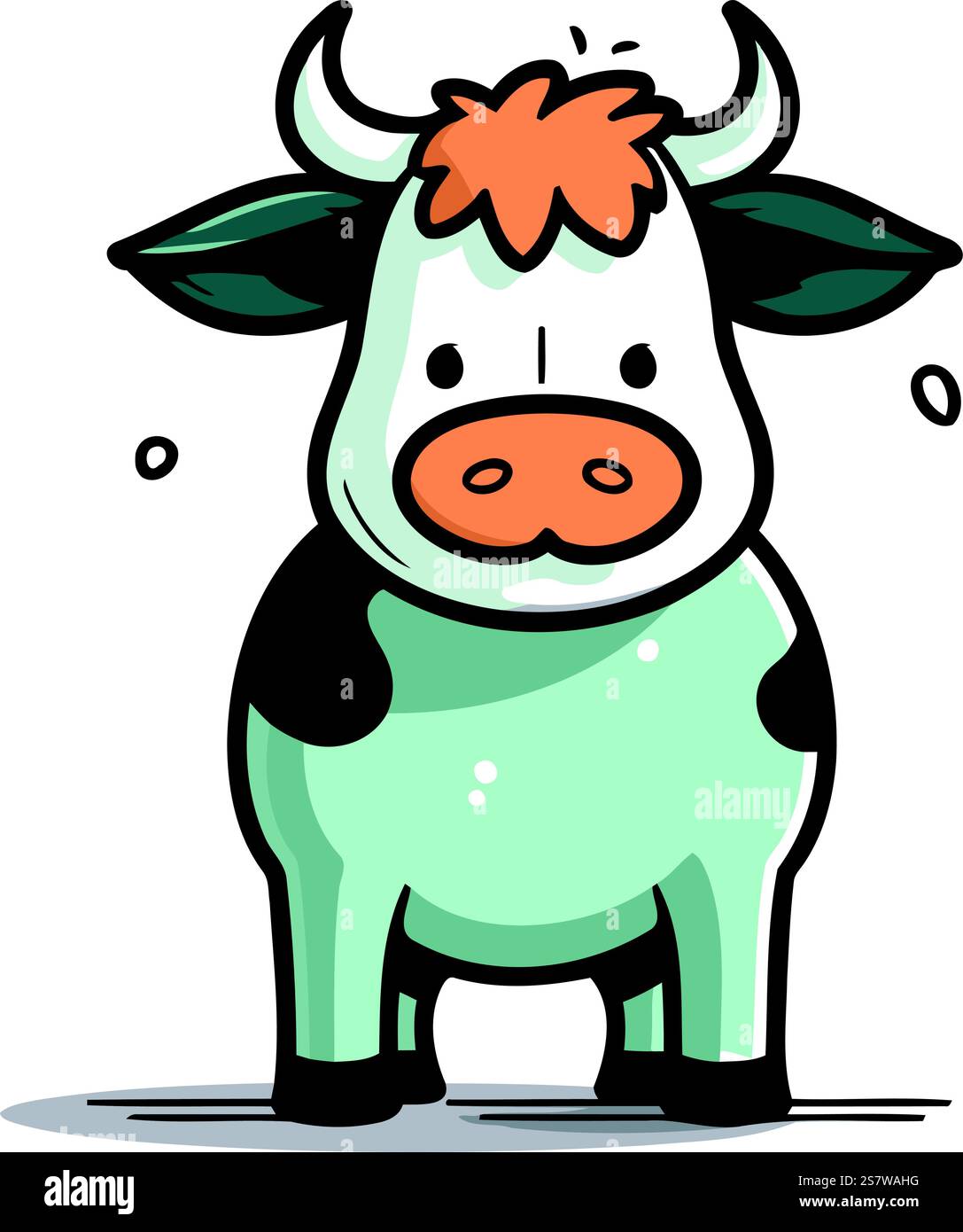 Illustration of a Cute Cartoon Cow. Vector Illustration Stock Vector ...