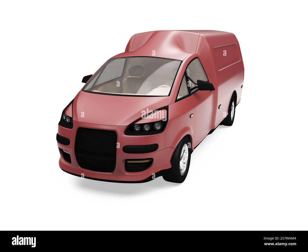 Isolated future cargo van front view over white background Stock Photo ...