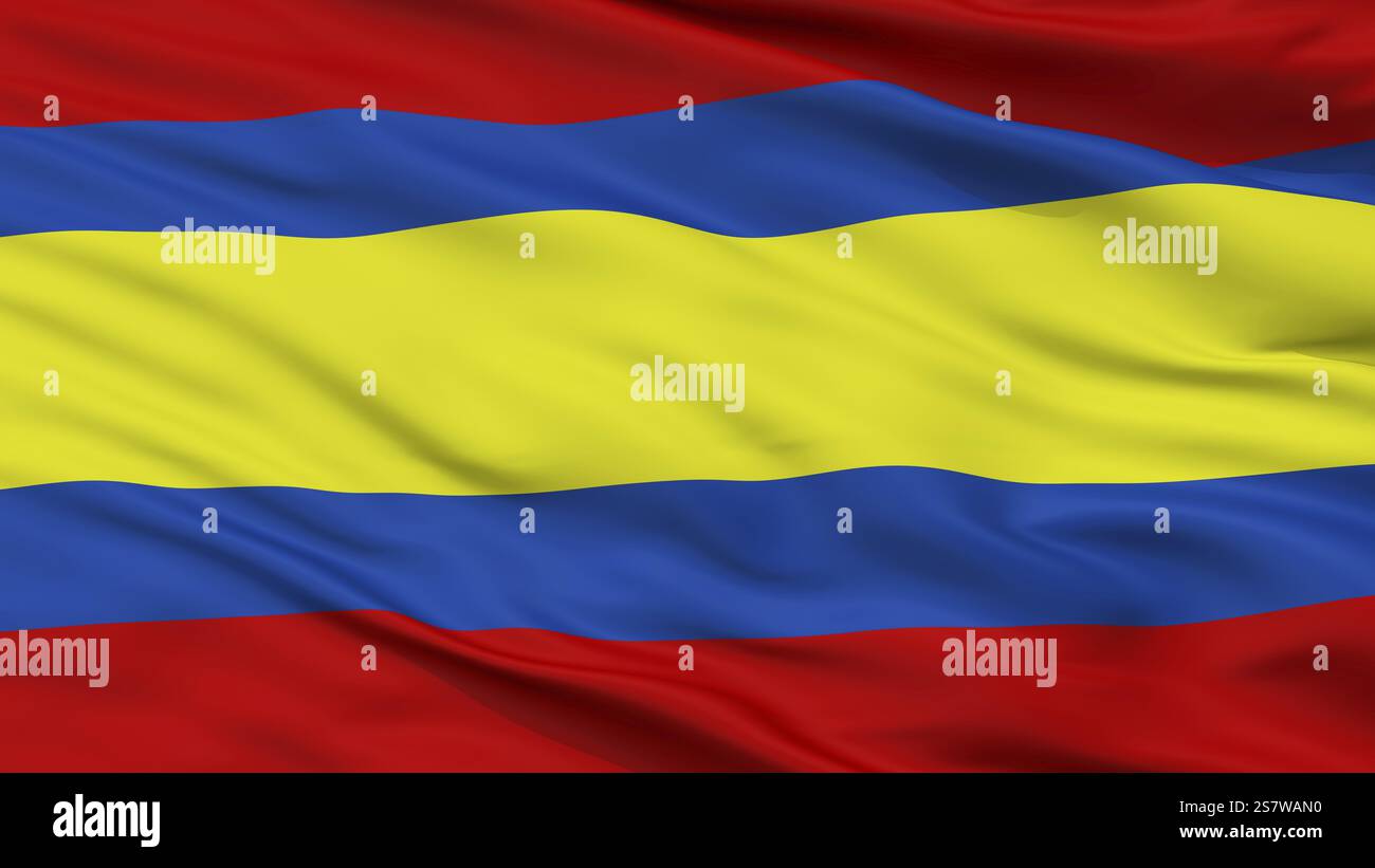 Loja City Flag, Country Ecuador, Closeup View, 3D Rendering Stock Photo ...