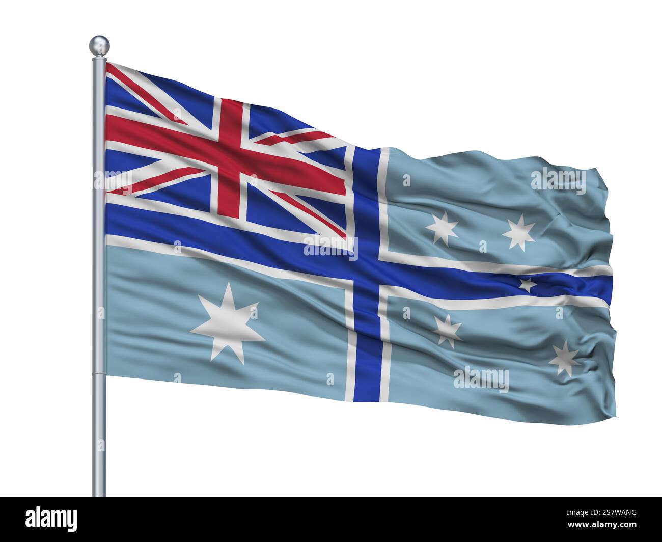 Civil Air Ensign Of Australia Flag On Flagpole, Isolated On White ...