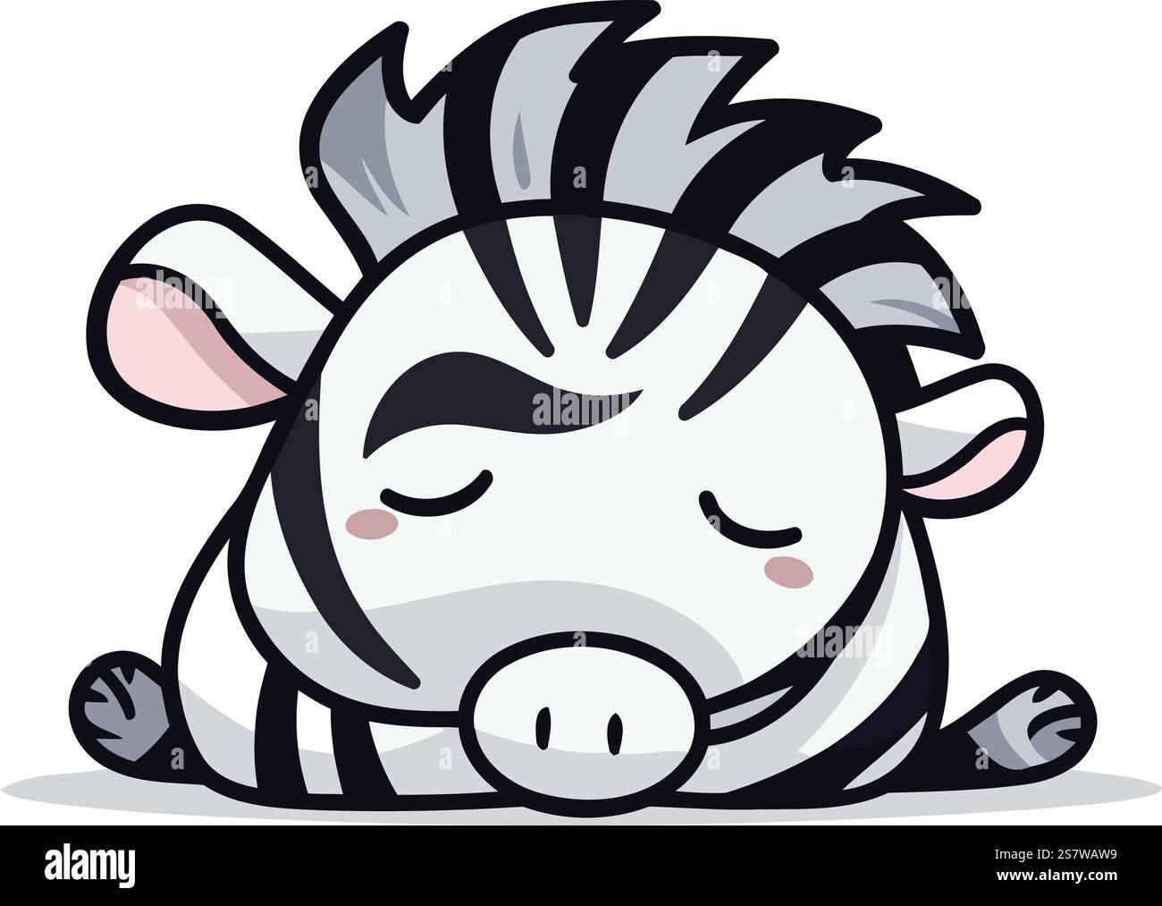 Cute Zebra Cartoon Mascot Character Vector Illustration Stock Vector ...