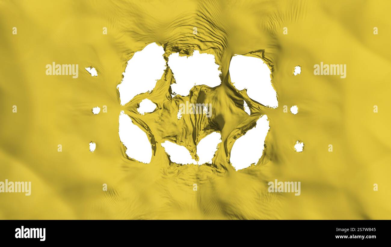 Holes in Yellow color flag, white background, 3d rendering Stock Photo ...