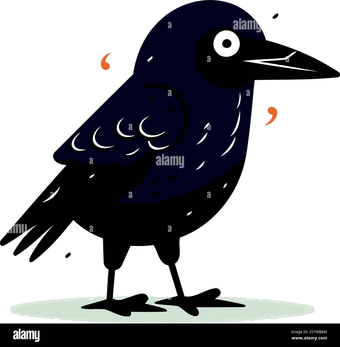 Cute cartoon crow. Vector illustration isolated on a white background ...