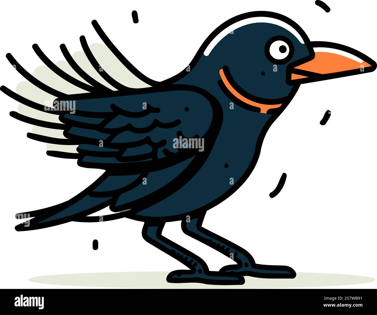 Crow doodle vector illustration. Hand drawn cartoon character Stock ...