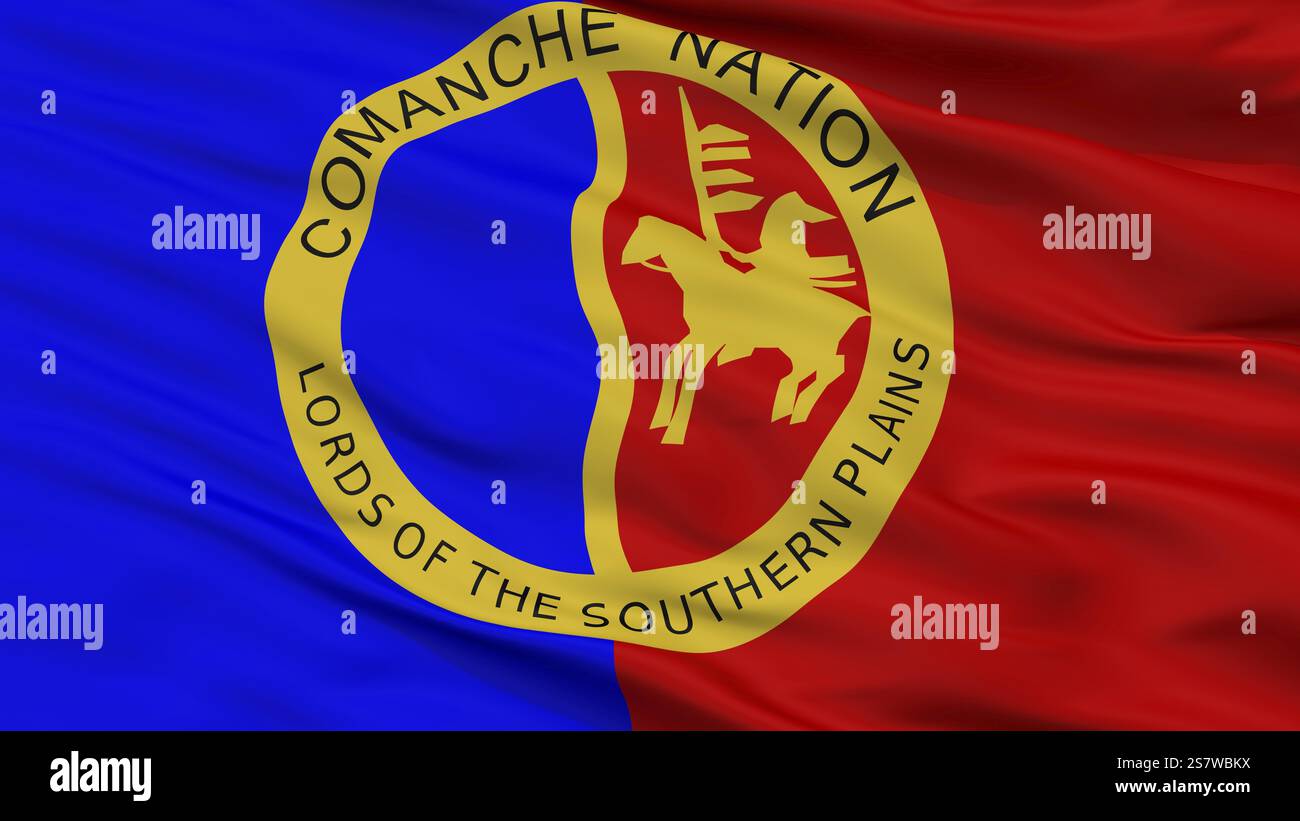The Comanche Nation Indian Flag, Closeup View Stock Photo - Alamy