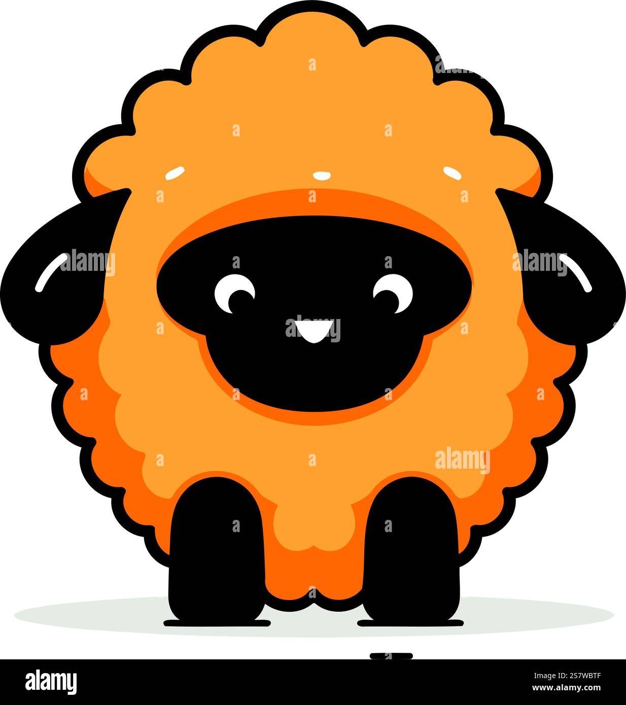 Cute cartoon sheep character. Vector illustration in flat design style ...