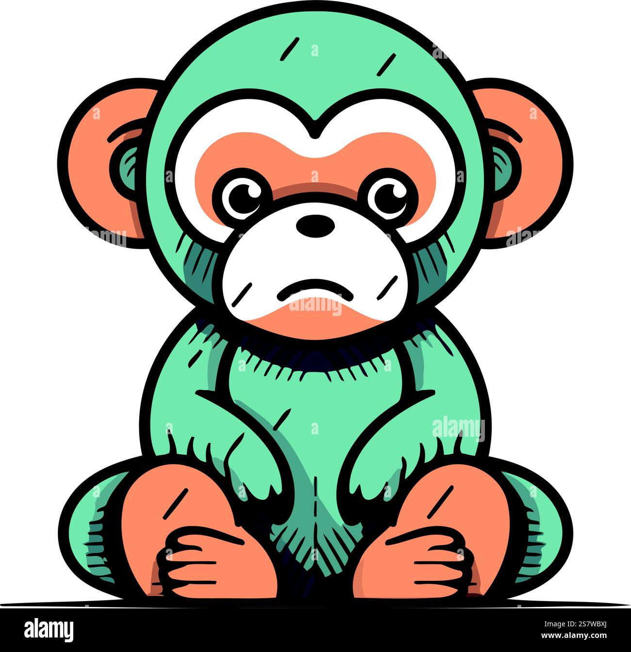 Monkey. Vector illustration. Isolated on a white background Stock ...