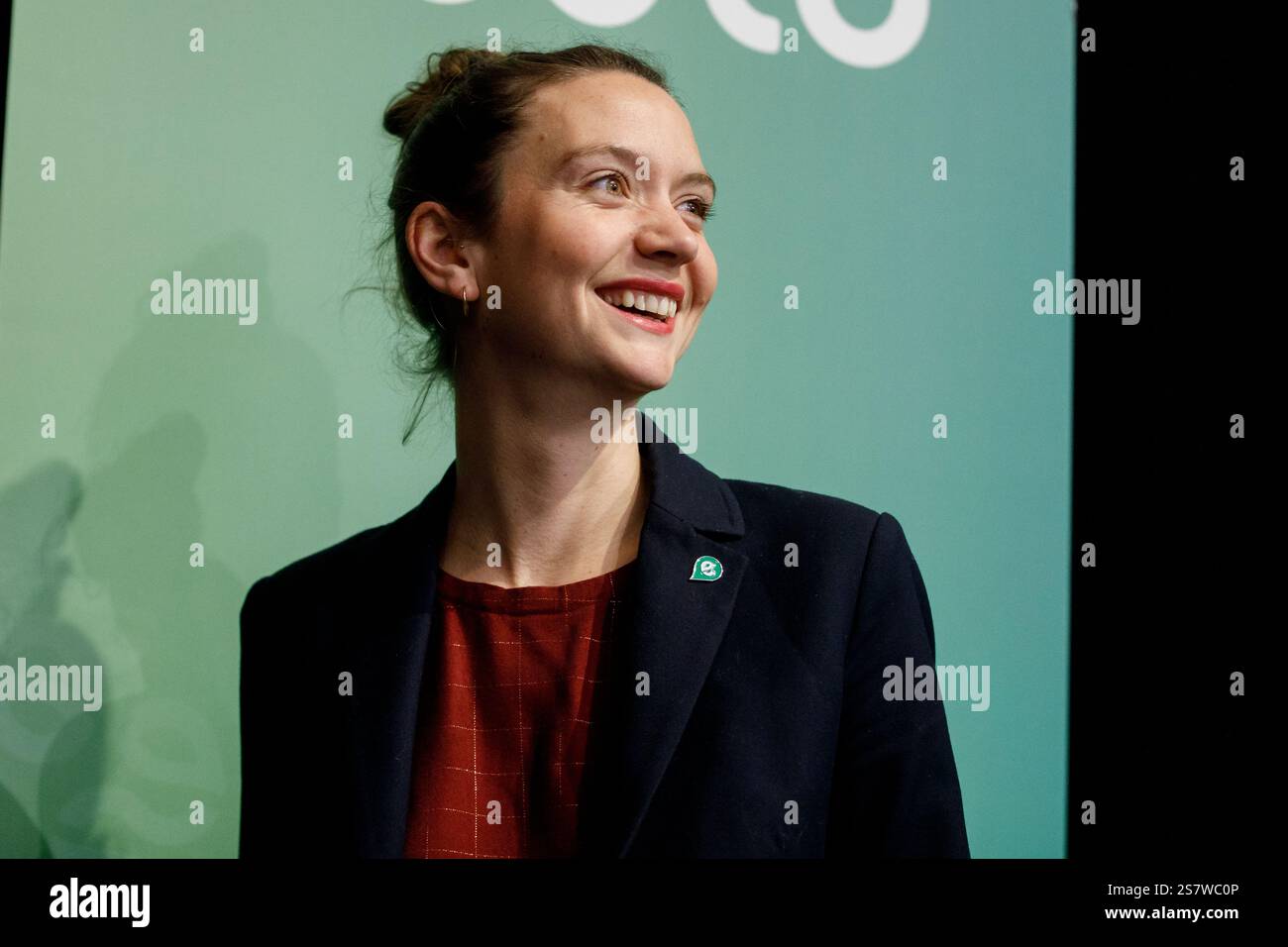 Brussels, Belgium. 20th Jan, 2025. Ecolo co-chairwoman Marie Lecocq ...