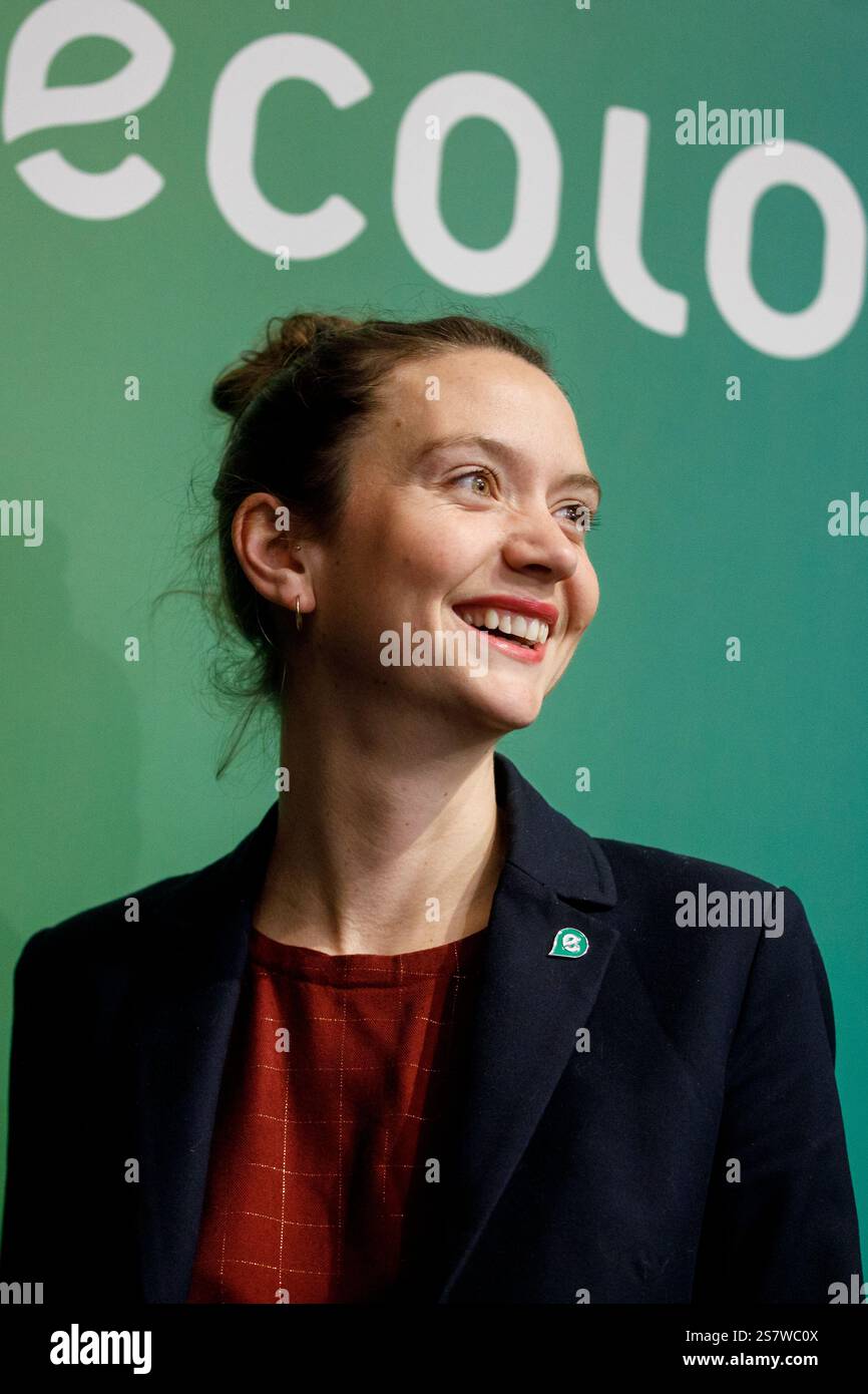 Brussels, Belgium. 20th Jan, 2025. Ecolo co-chairwoman Marie Lecocq ...