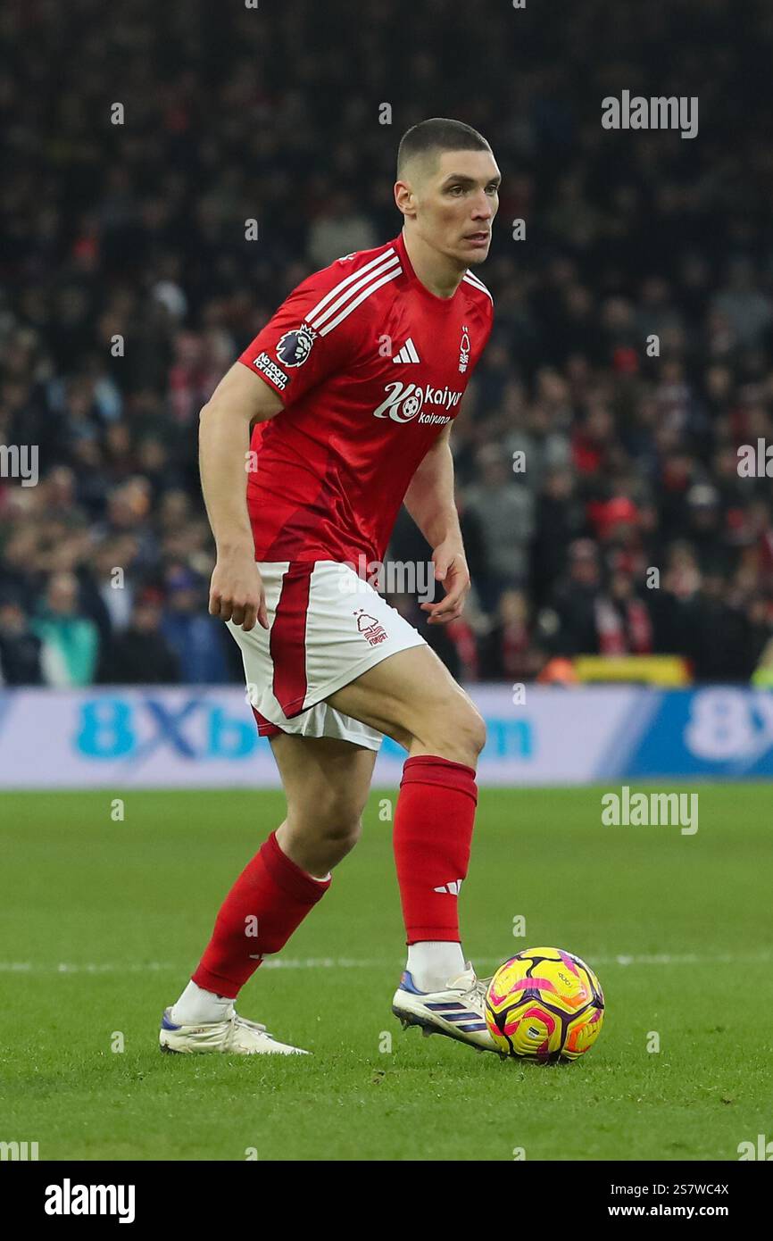 Nottingham, UK. 19th Jan, 2025. Nottingham Forest defender Nikola ...
