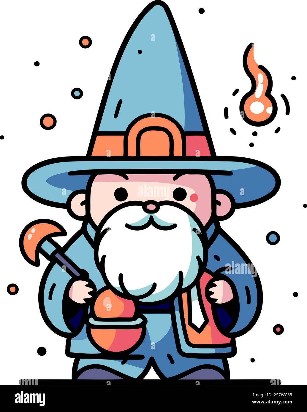 Cartoon cute wizard. Vector illustration. Cute cartoon wizard Stock ...