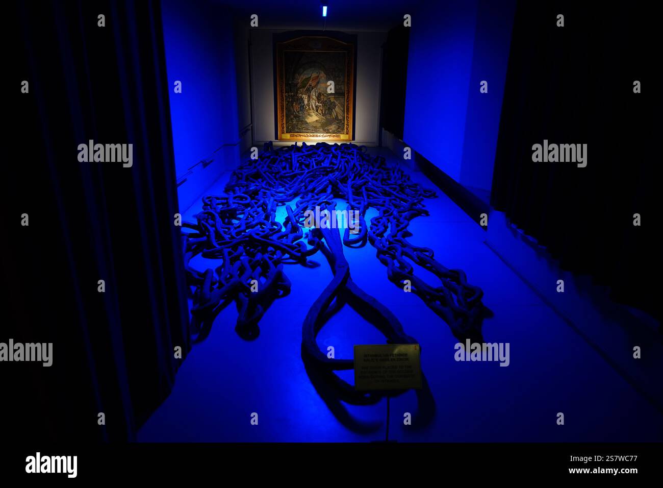 ISTANBUL, TURKIYE - AUGUST 04, 2024: The chain which the Byzantines ...