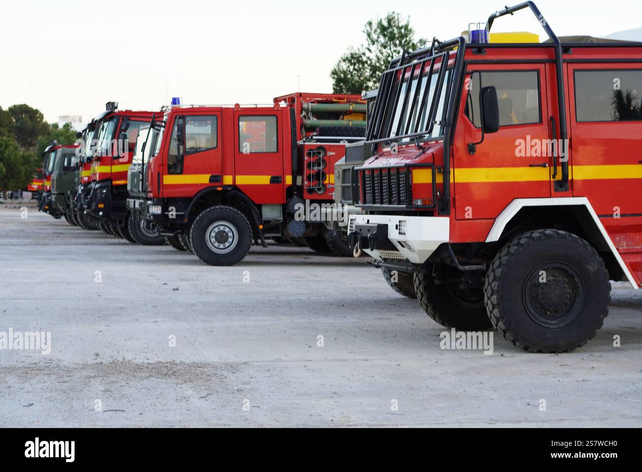 emergency military unit vehicles parked Stock Photo - Alamy