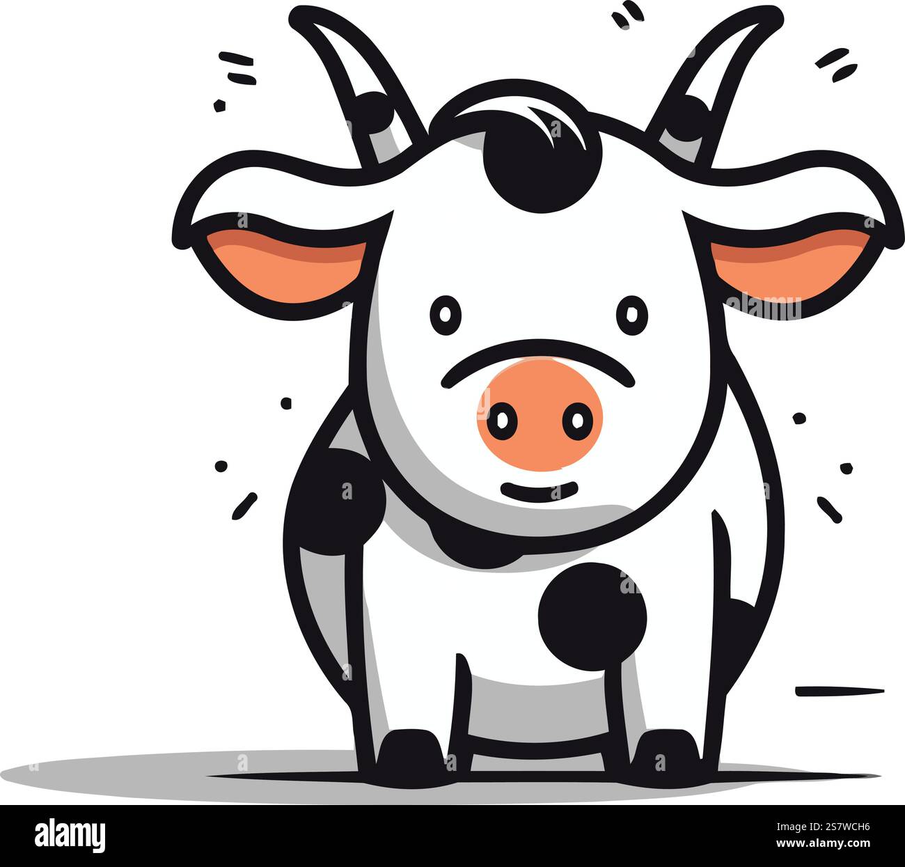 Cute cow cartoon vector illustration. Cute cartoon cow icon Stock ...