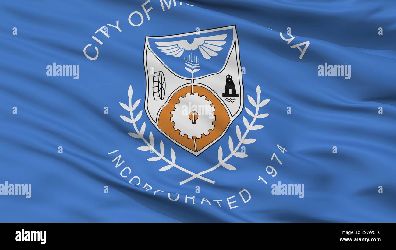 Mississauga City Flag, Country Canada, Closeup View, 3D Rendering Stock ...