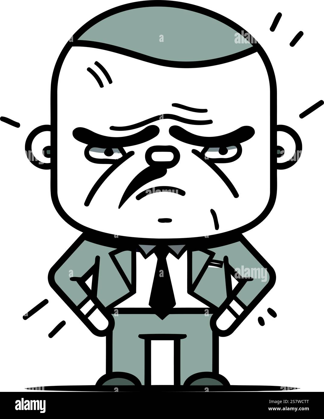 Angry Boss Cartoon Character Business Vector Illustration. EPS10 Stock ...