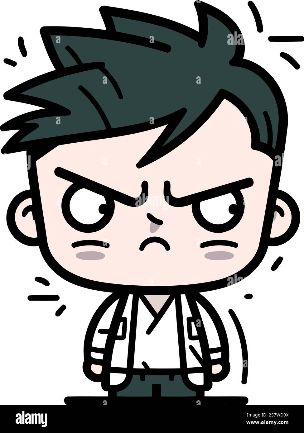 Angry Cartoon Man Vector Illustration. Businessman Cartoon Character ...