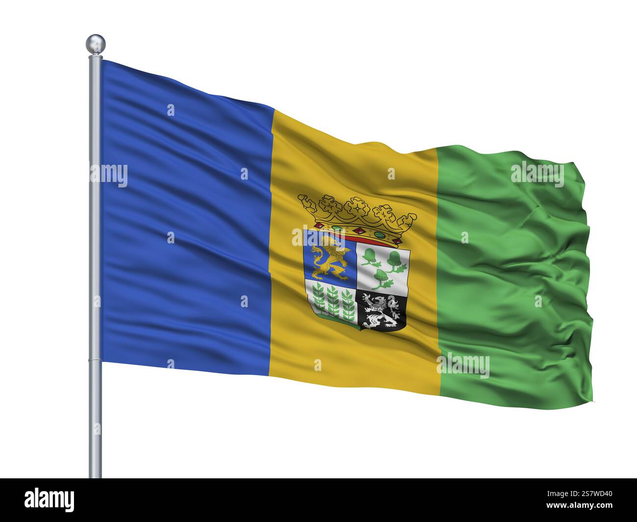 Borger Odoorn City Flag On Flagpole, Country Netherlands, Isolated On ...