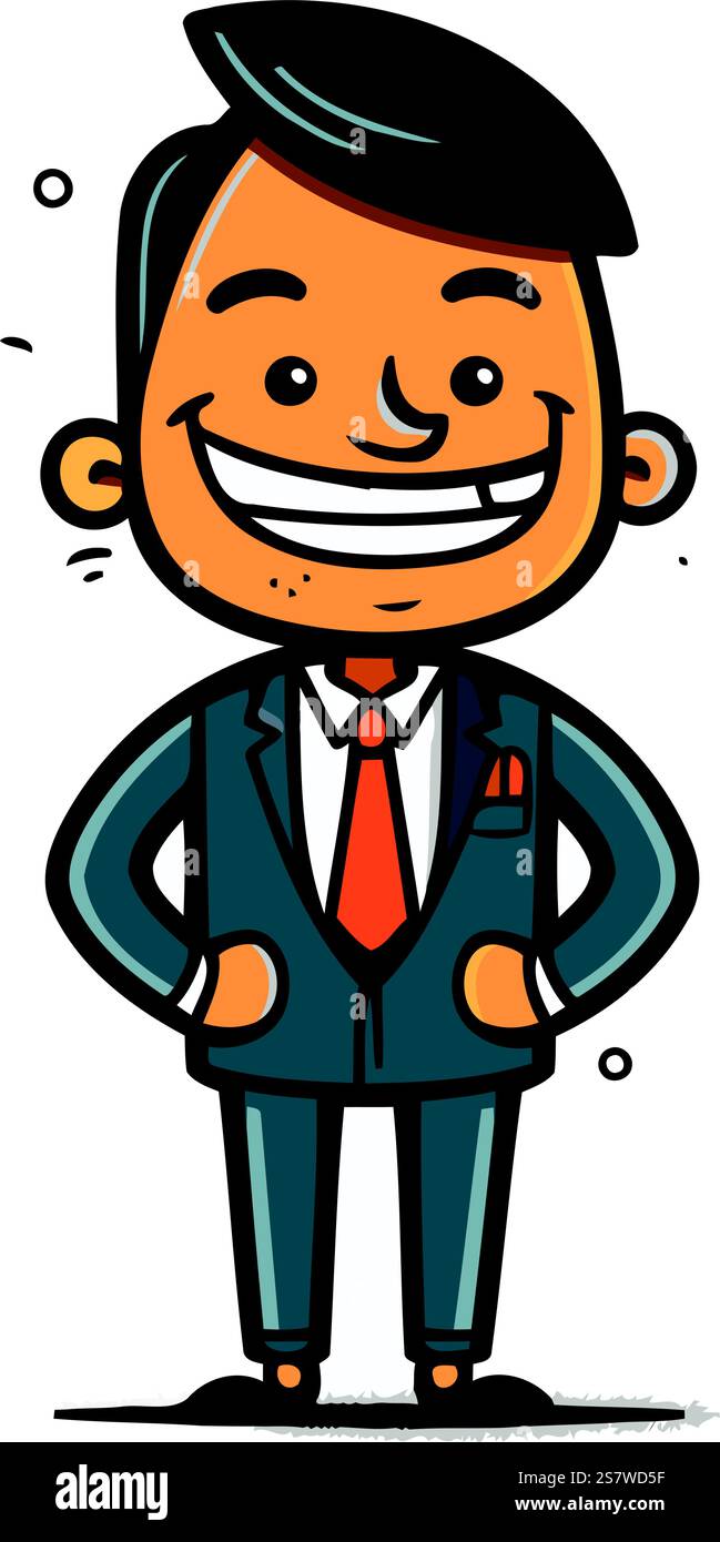 Smiling Man Cartoon Character Vector Illustration. Businessman Smiling ...