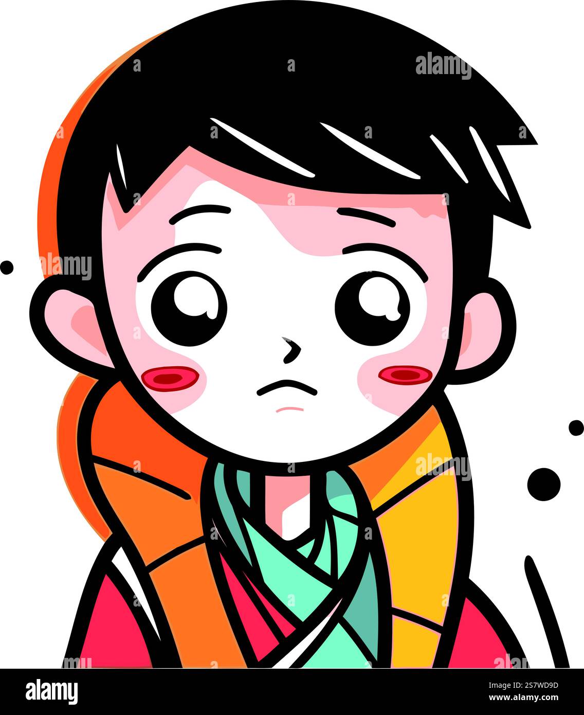 Crying boy. Cartoon character. Vector illustration in a flat style ...