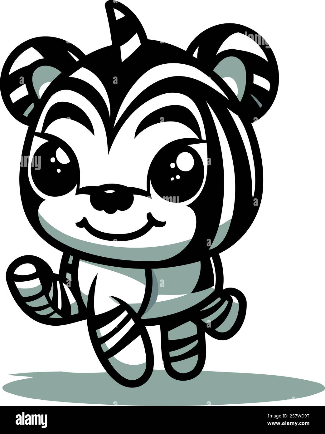 Cute Zebra Cartoon Mascot Character Vector Illustration Stock Vector ...