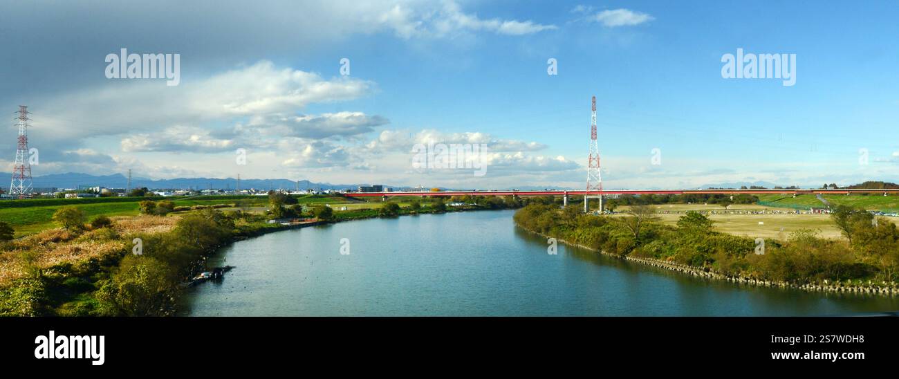 The Arakawa river in Saitama, Japan Stock Photo - Alamy