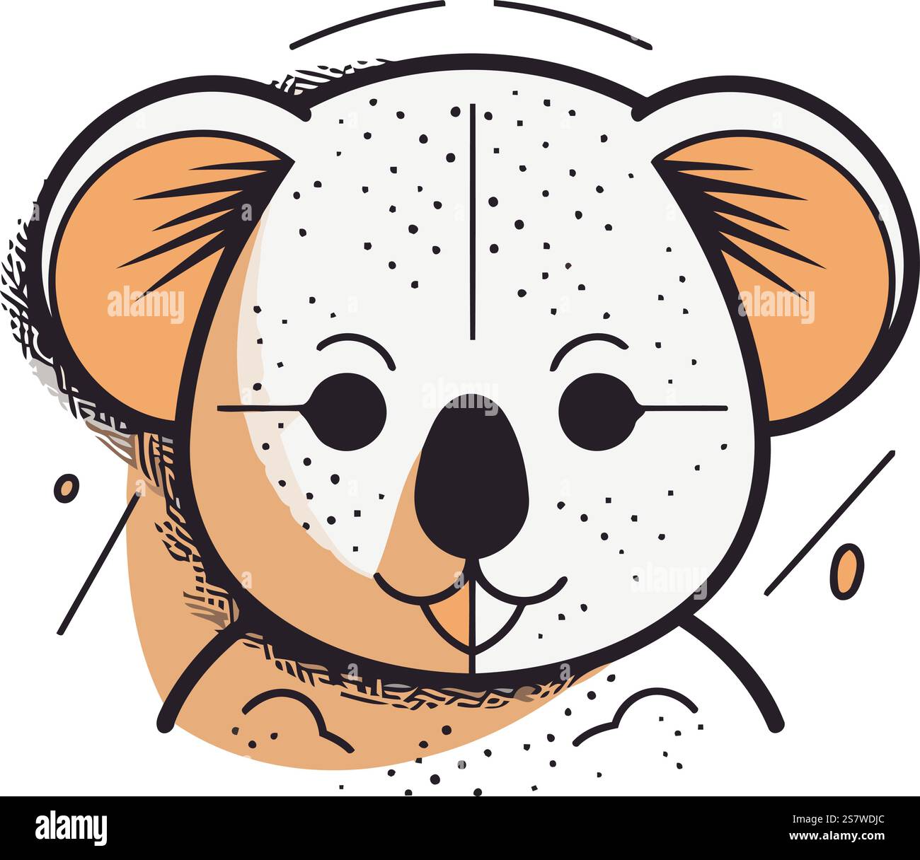 Cute koala head. Vector illustration in doodle style Stock Vector Image ...