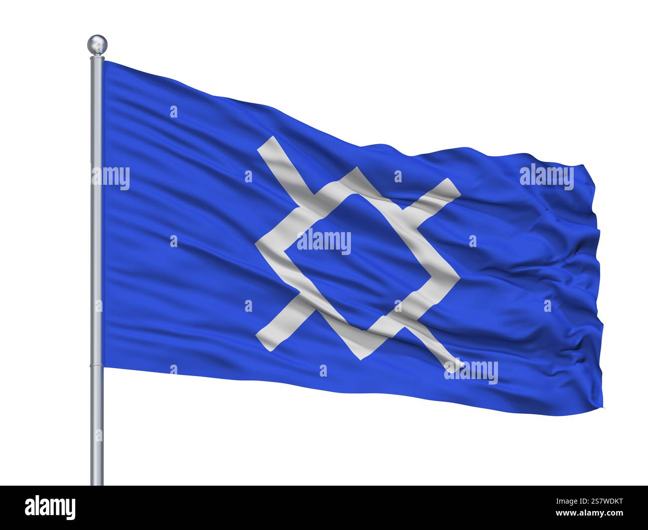 Northern Cheyenne Indian Flag On Flagpole, Isolated On White Background ...