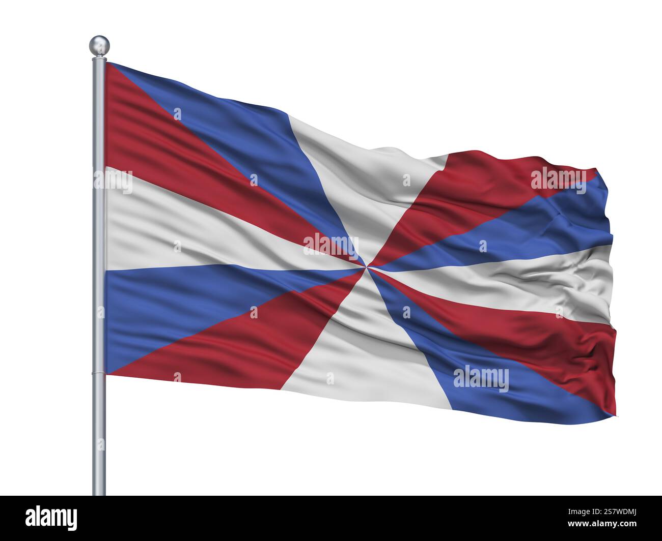 Netherlands Naval Jack Flag On Flagpole, Isolated On White Background ...