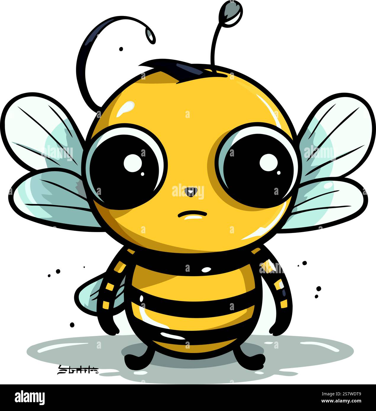 Cute cartoon bee. Vector illustration. Isolated on white background ...