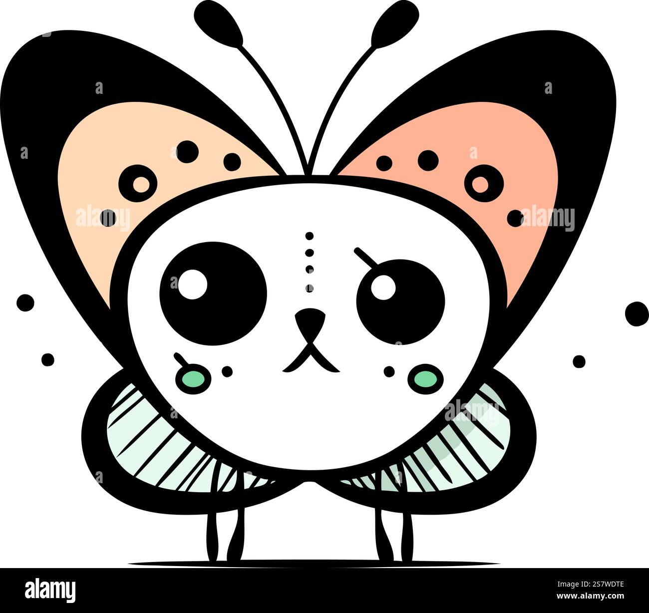 Butterfly vector illustration. Cute cartoon character. Vector ...