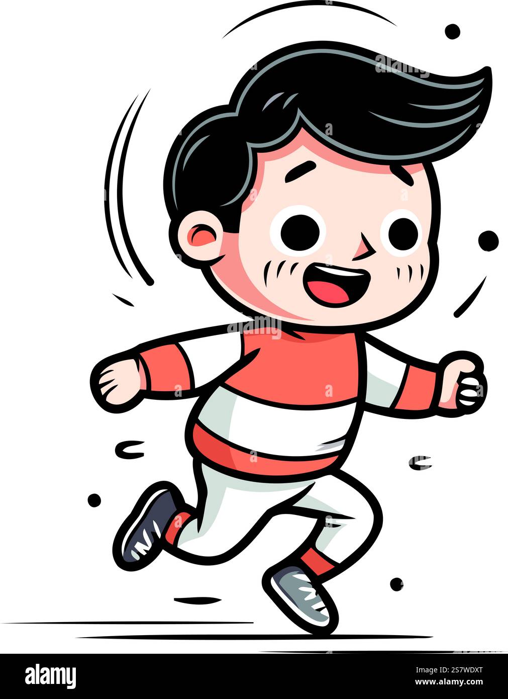 Cartoon boy running. Vector illustration. Cute cartoon character Stock ...