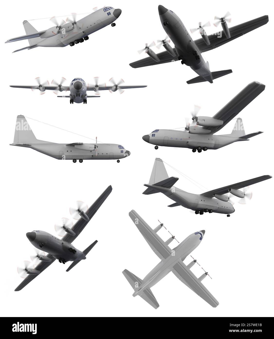 Isolated collection of aircraft Stock Photo - Alamy