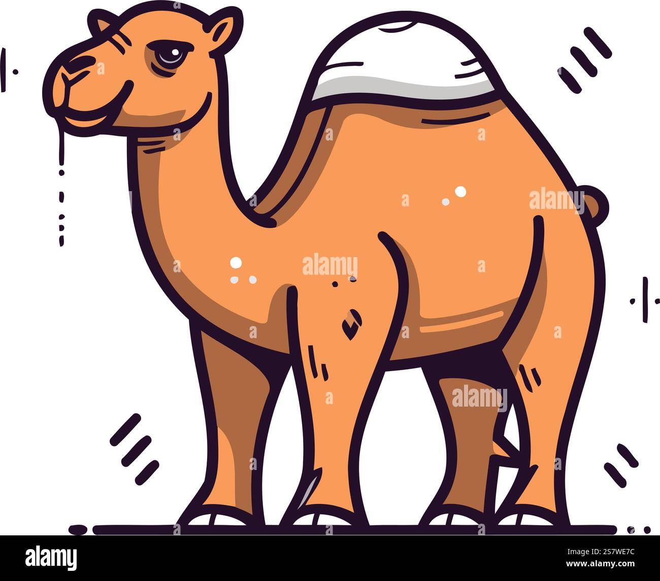 Camel vector illustration. Cute camel cartoon character in flat style ...