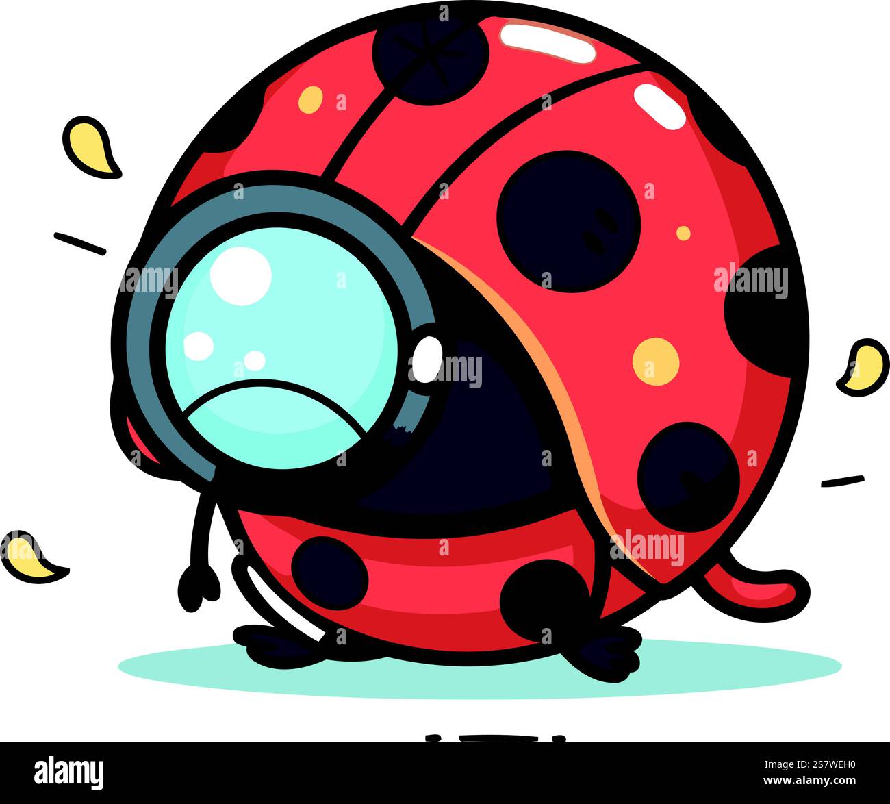 Cartoon ladybug character. Cute vector illustration of ladybug Stock ...