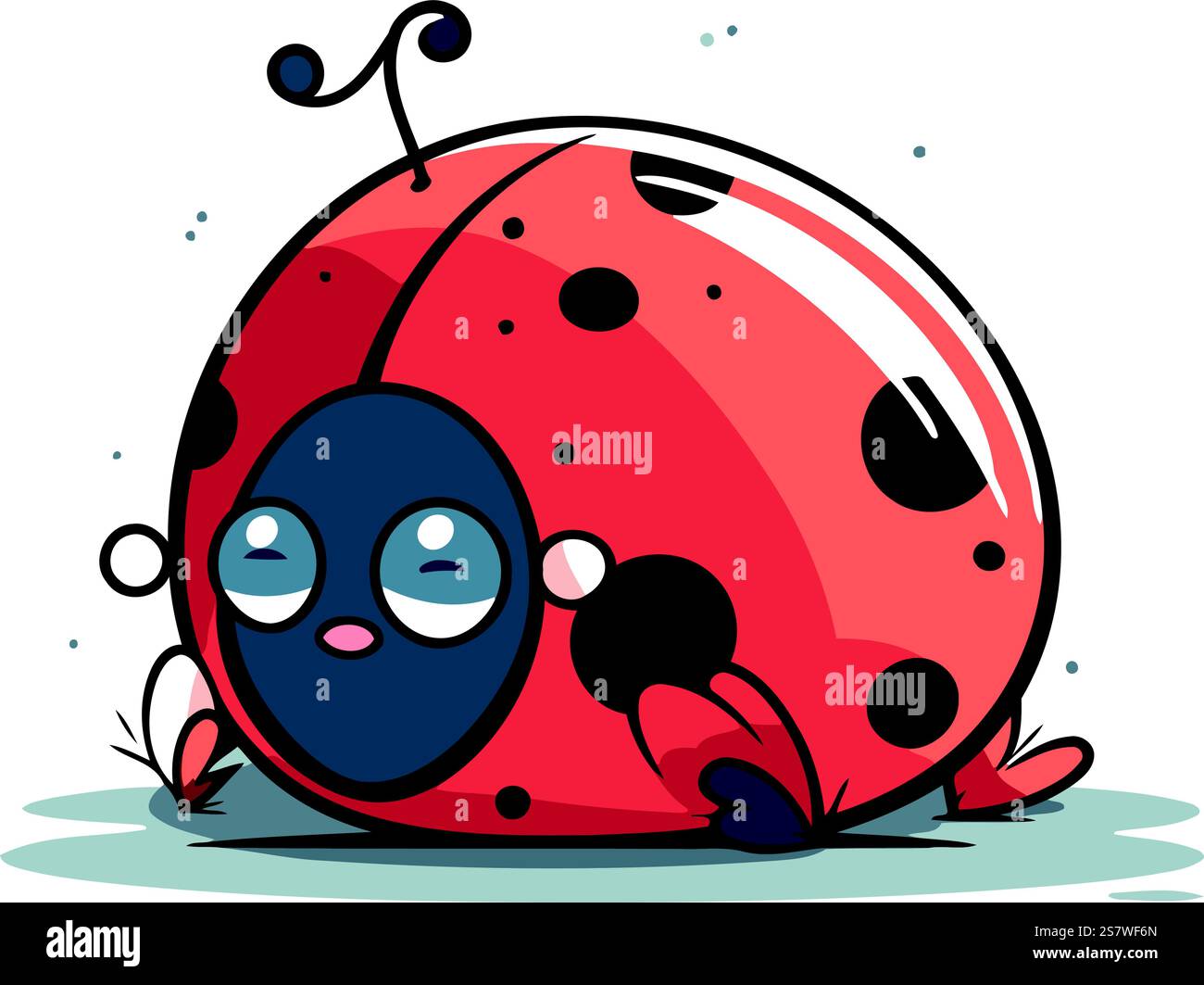 Cute cartoon ladybug isolated on white background. Vector illustration ...