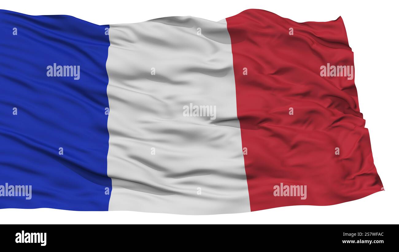 Isolated France Flag, Waving on White Background, High Resolution Stock ...