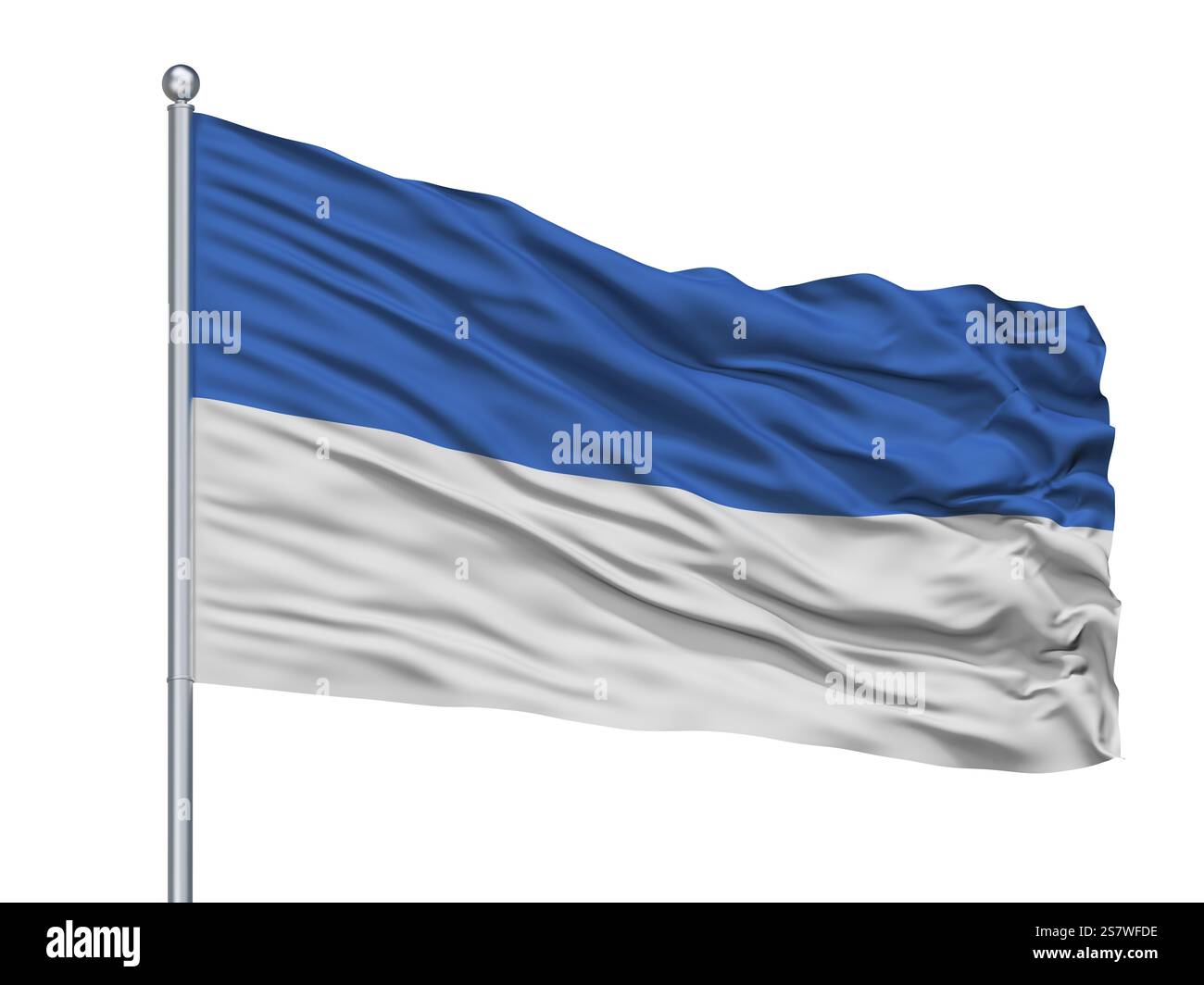 Almere City Flag On Flagpole, Country Netherlands, Isolated On White ...