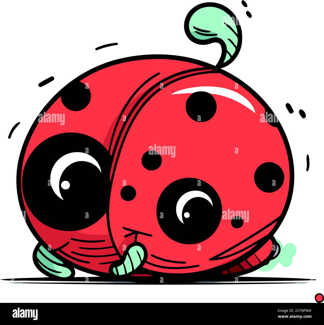 Cute cartoon ladybug isolated on white background. Vector illustration ...