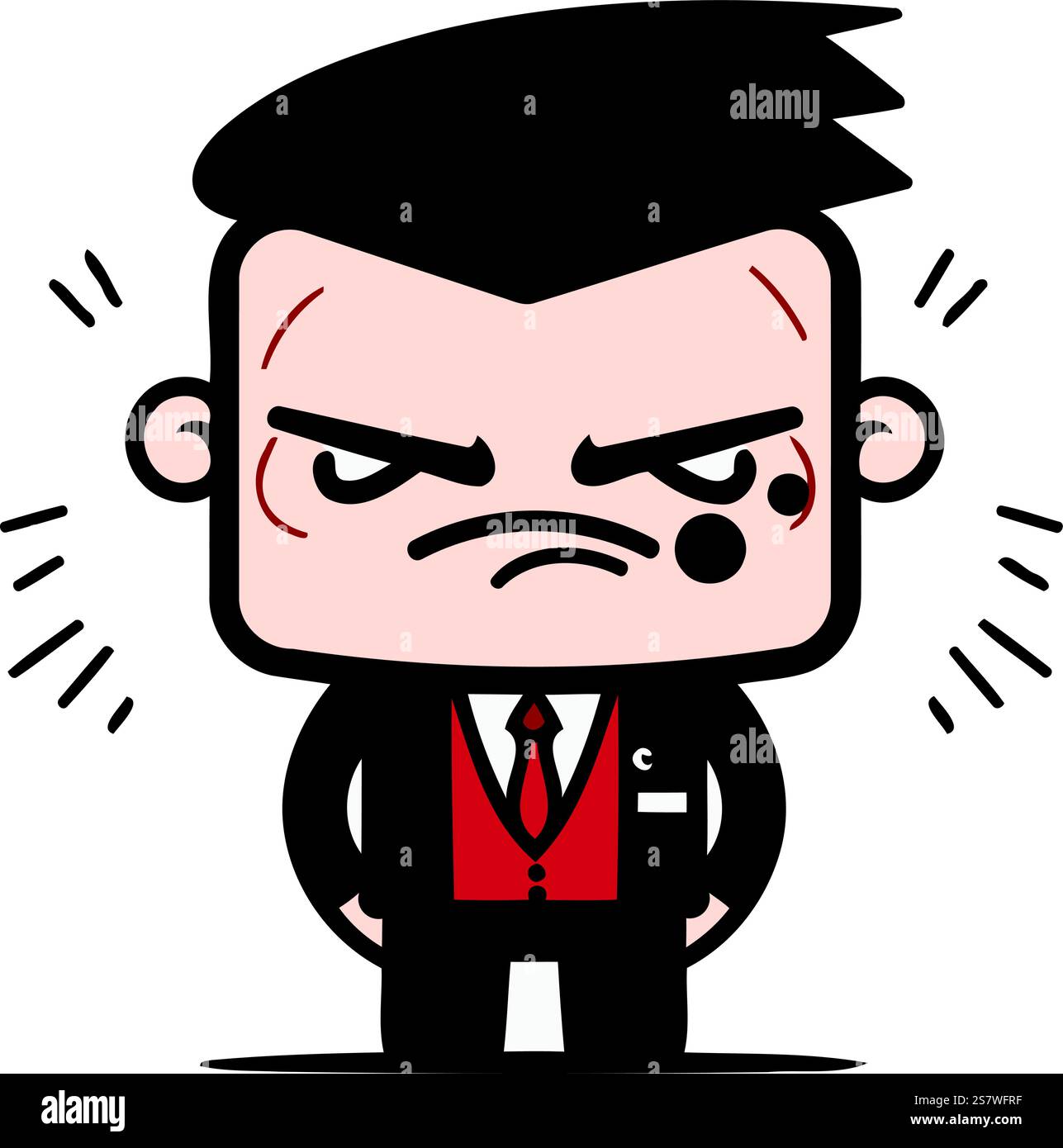 Angry boss cartoon character. Vector illustration in a flat style Stock ...