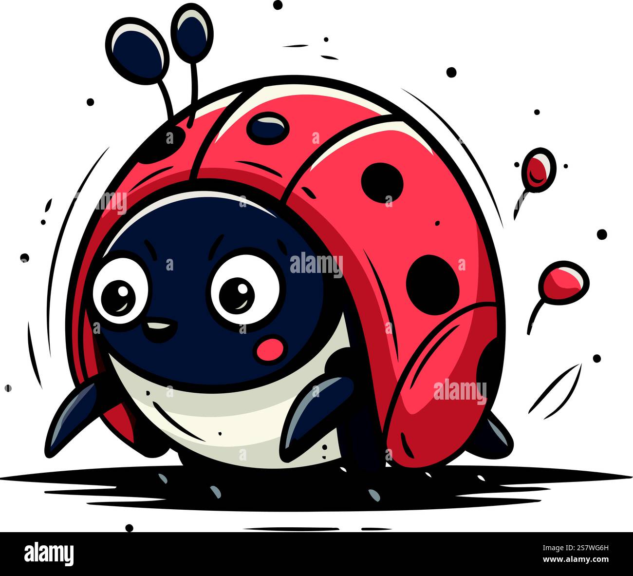 Cute cartoon ladybug. Vector illustration isolated on white background ...