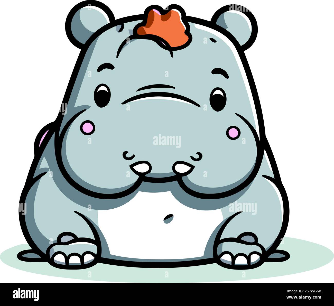 Hippo Crying Cute Cartoon Animal Vector Illustration Stock Vector Image ...
